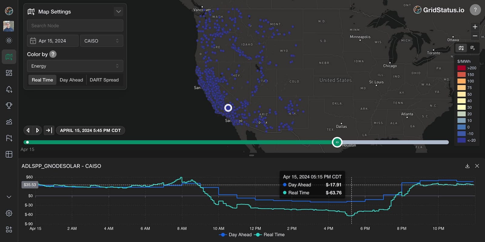 Analyzing LMPs with a Nodal Price Map
